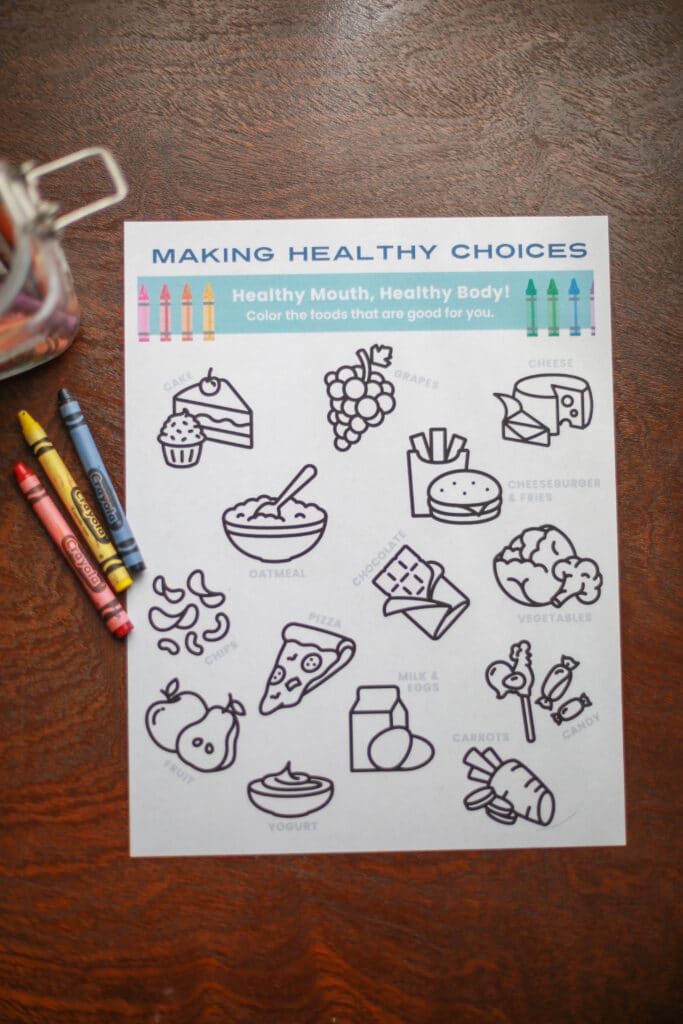 Making Healthy Choices Coloring Sheet - GPD